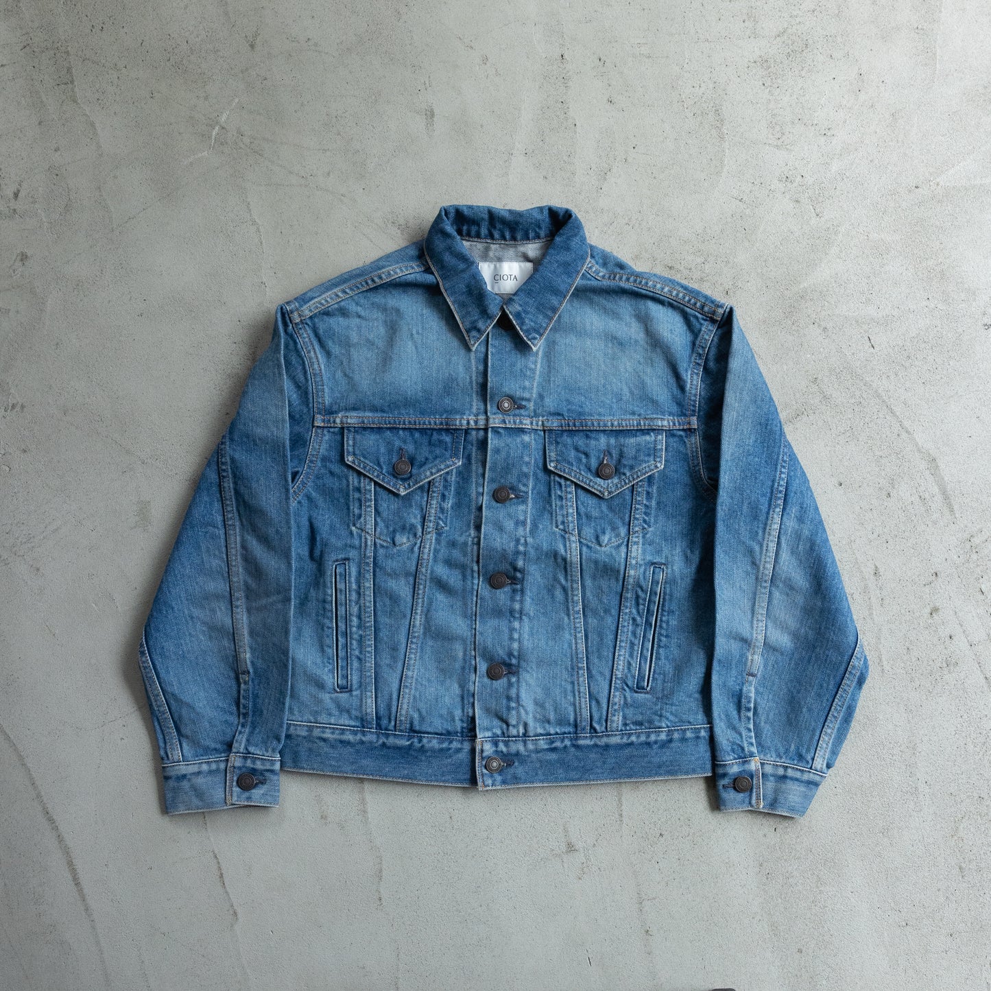 4 Pocket Denim Jacket(MEDIUM DARK BLU) – PASS THE BATON ONLINE SHOP