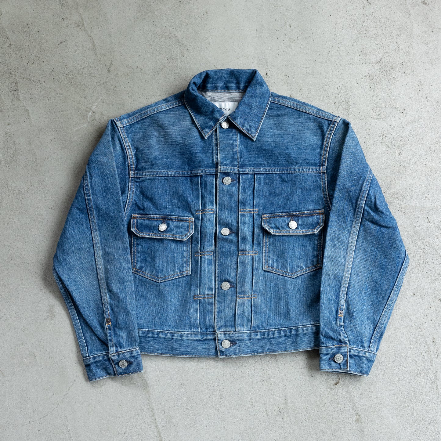 Double Pocket Denim Jacket(MEDIUM DARK BLUE) – PASS THE BATON ONLINE SHOP